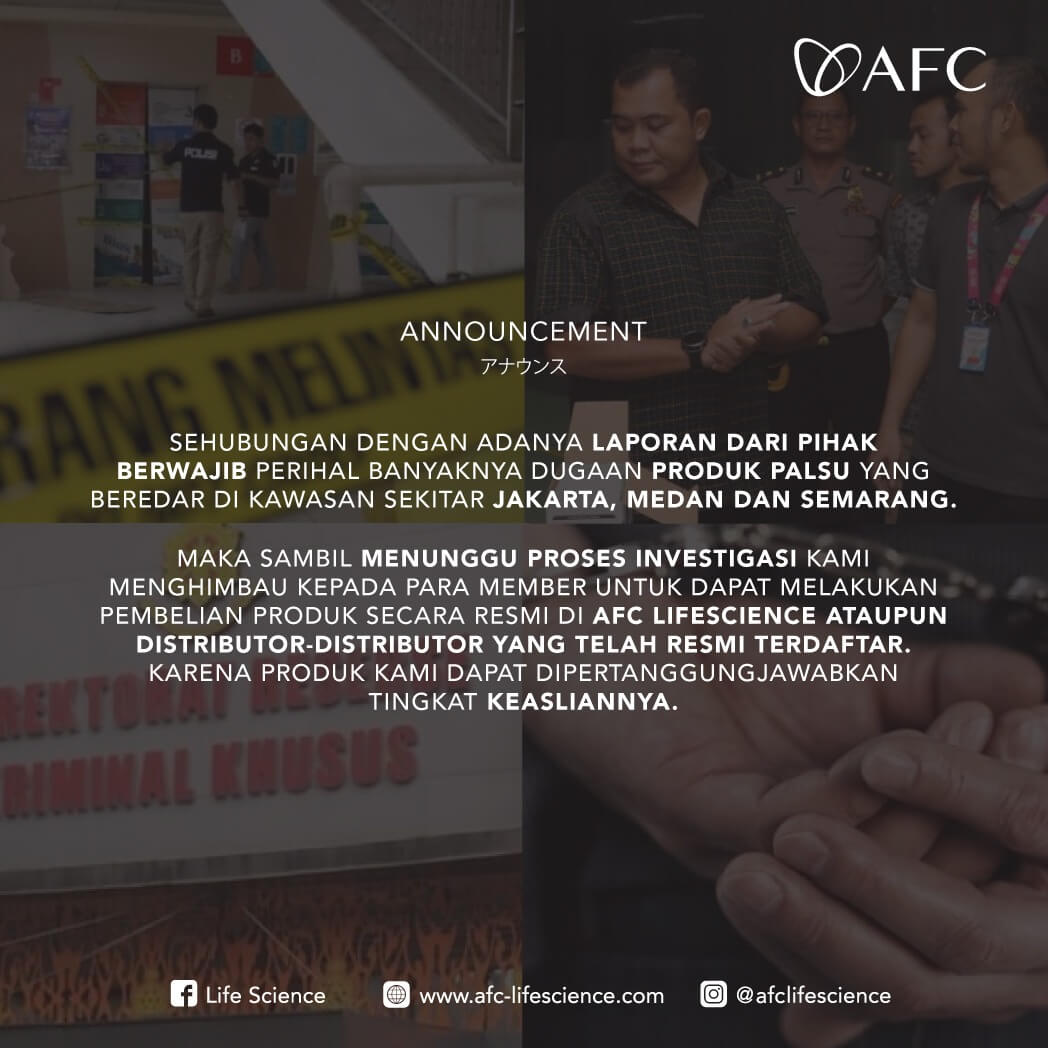 Produk palsu AFC Life Science Indonesia | AFC Indo